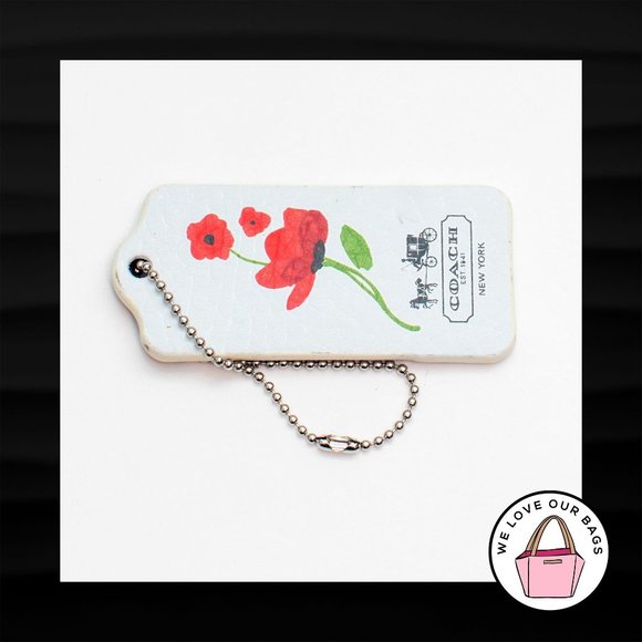 Coach | Bags | Rare Coach Red Poppy Flower Floral Leather Magnet Fob ...